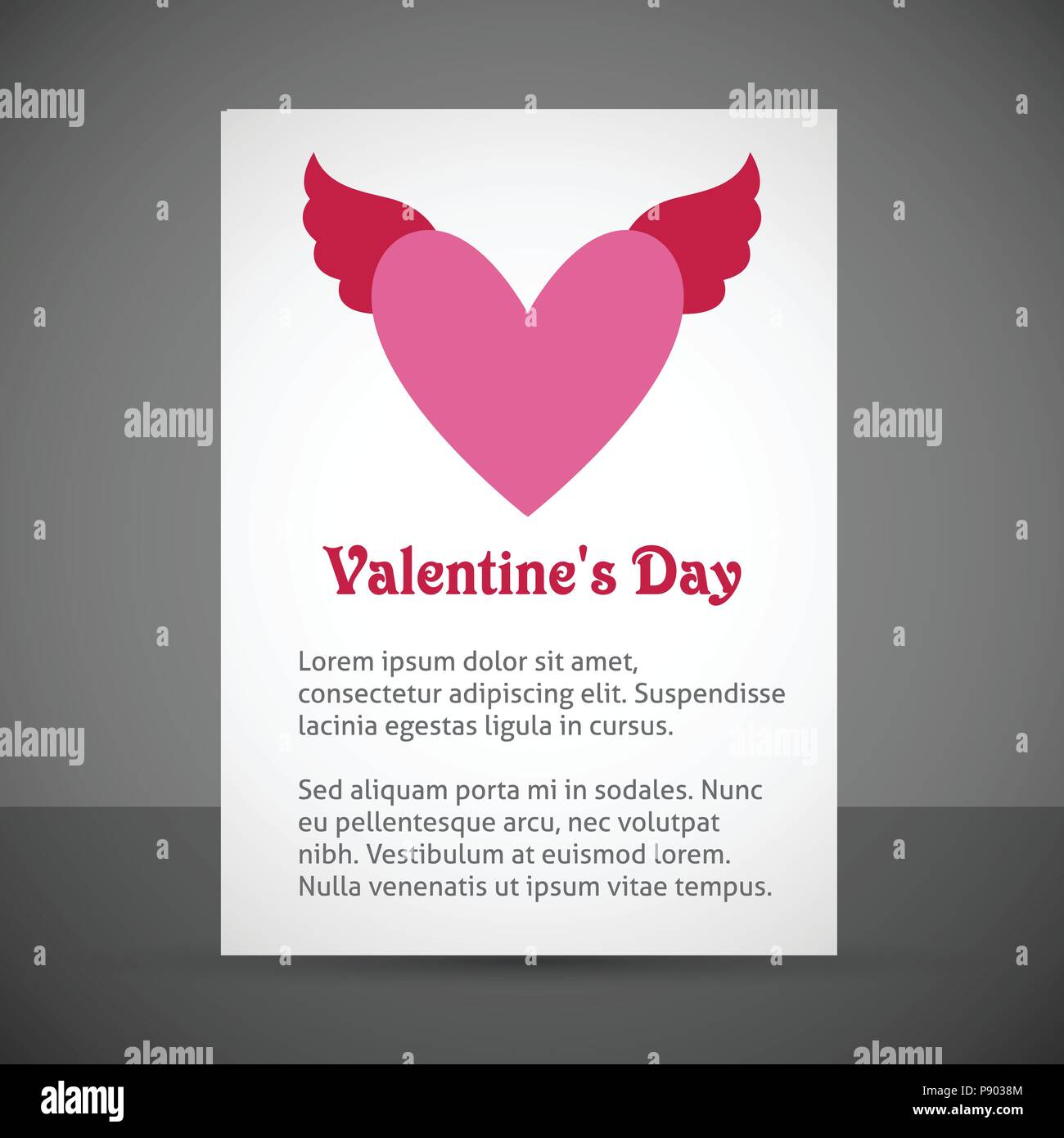 Valentine's day card with heart and light background. For web design ...