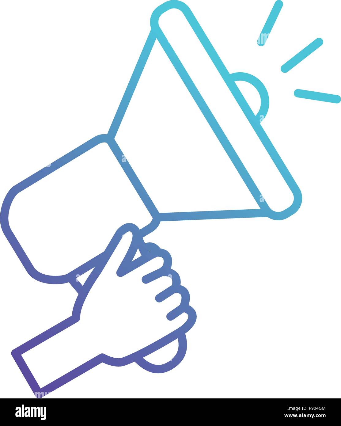 hand with megaphone sound vector illustration design Stock Vector Image ...