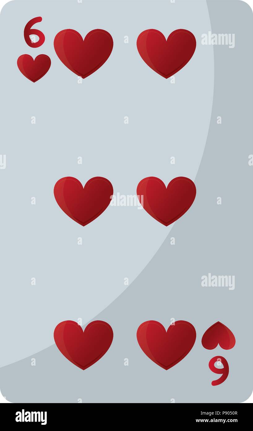 six hearts casino card game vector illustration Stock Vector Image ...