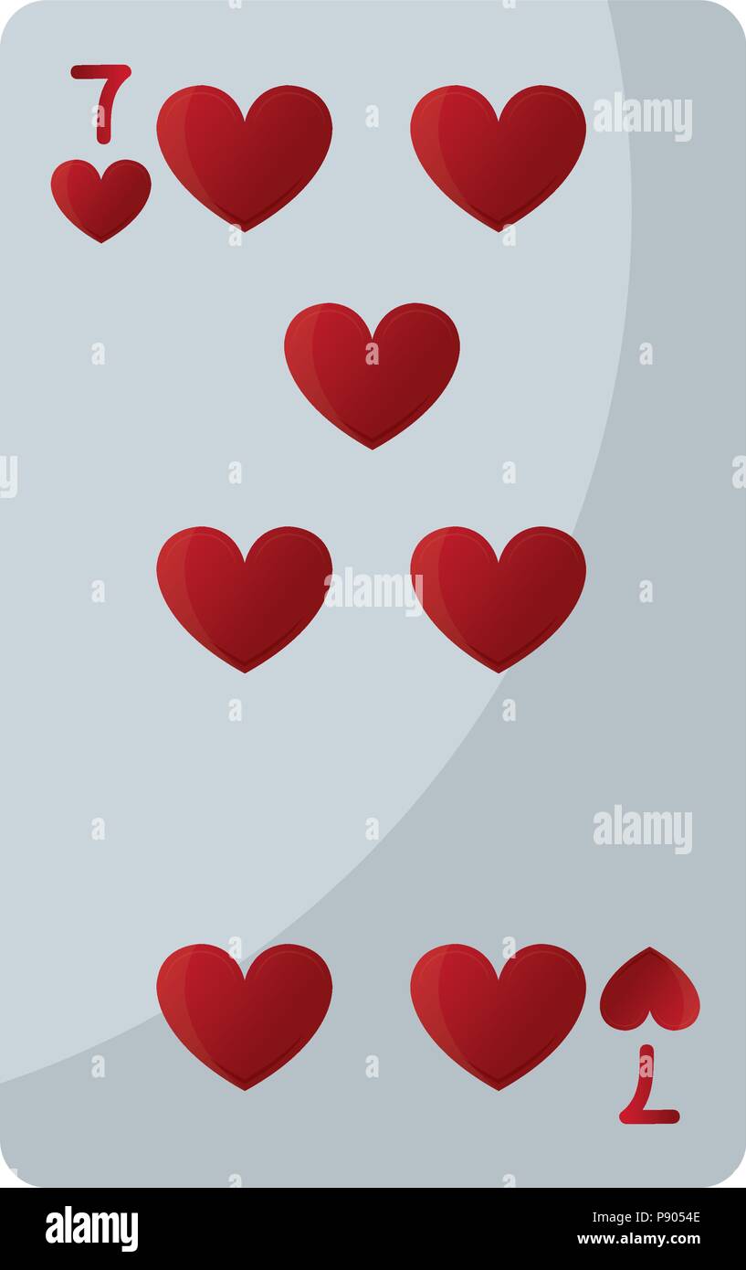 seven hearts casino card game vector illustration Stock Vector Image ...