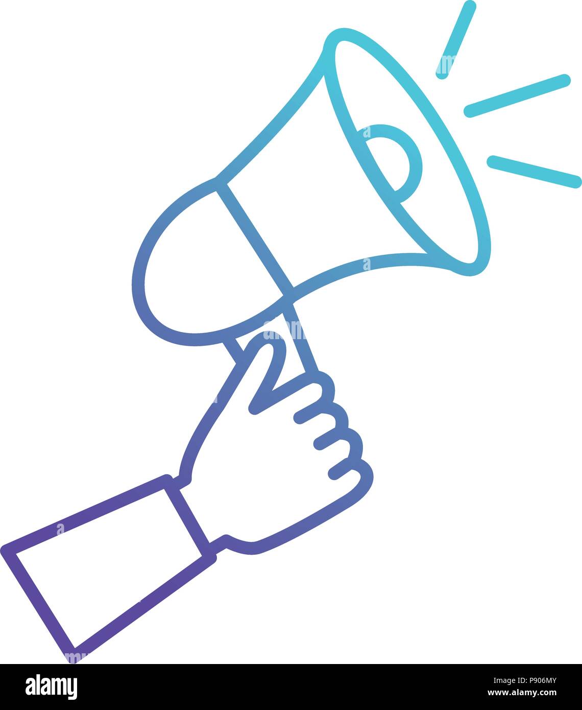 hand with megaphone sound vector illustration design Stock Vector Image ...