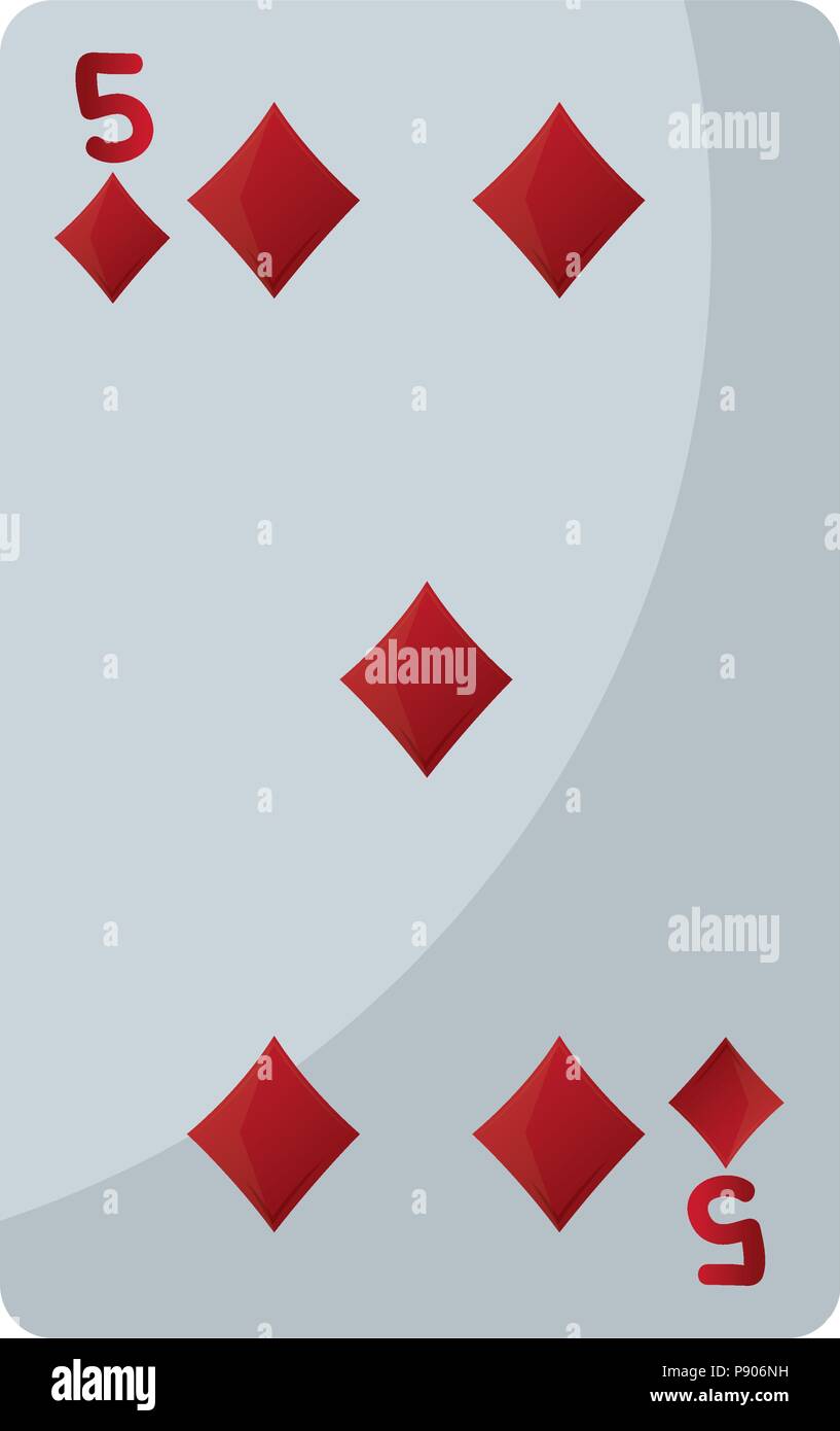 five diamonds casino card game vector illustration Stock Vector Image ...