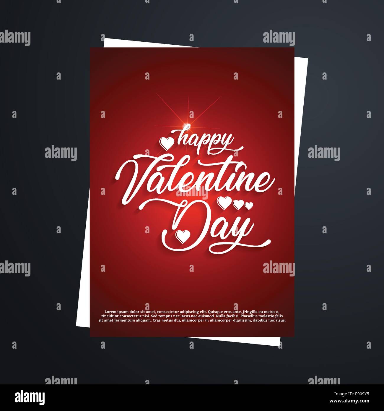 Happy Valentines day greetings card with dark background. For web ...