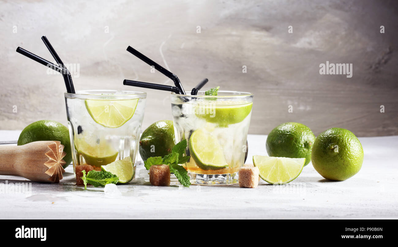 Brazil lime rum cocktail hi-res stock photography and images - Alamy