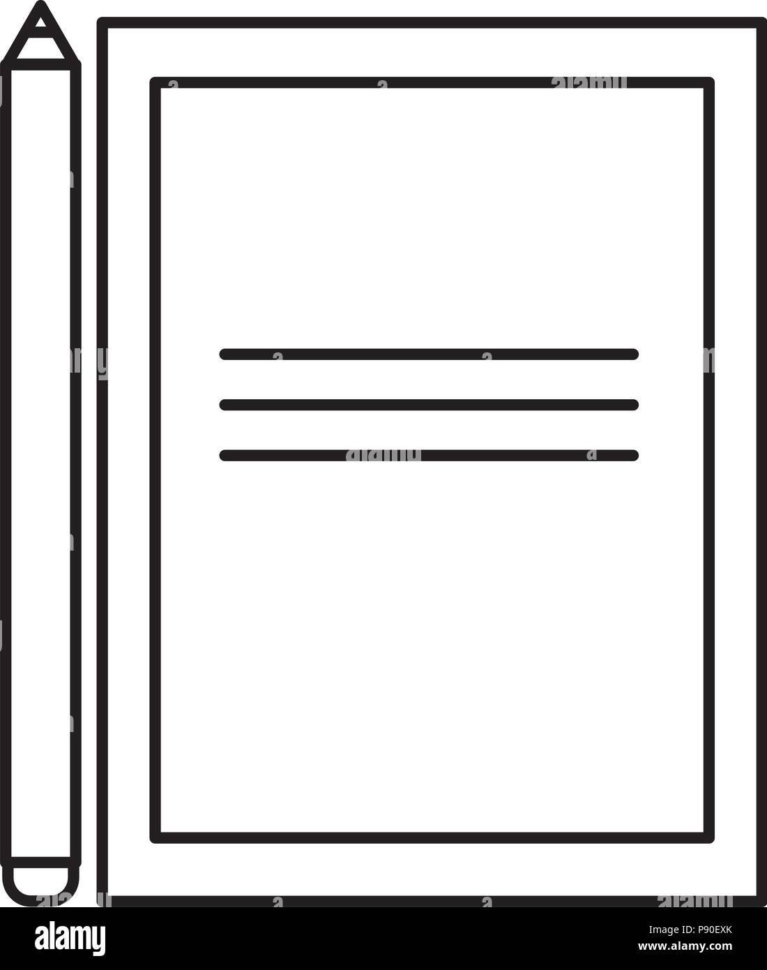 pencil write with documents vector illustration design Stock Vector ...