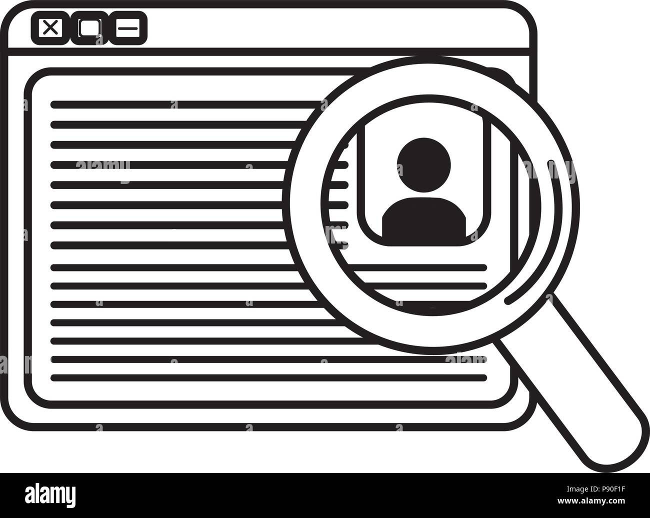 id document with magnifying glass vector illustration design Stock ...