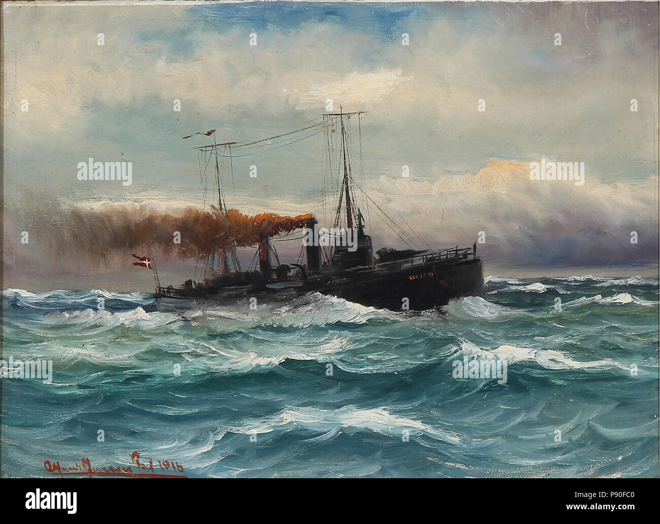 . 349 Alfred Jensen - Torpedoboot in rauer See (1916 Stock Photo - Alamy