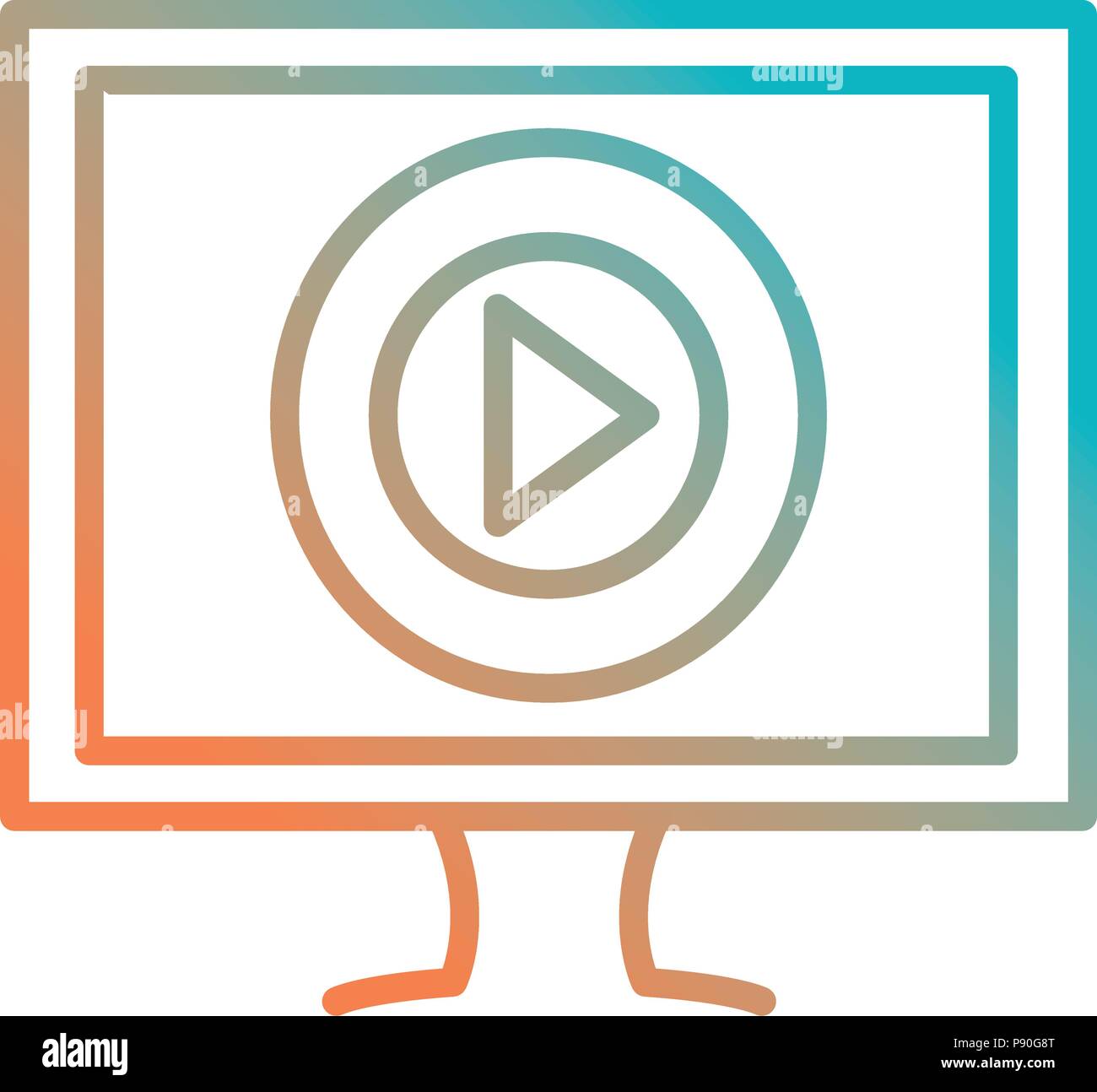 monitor computer with media player button vector illustration design ...