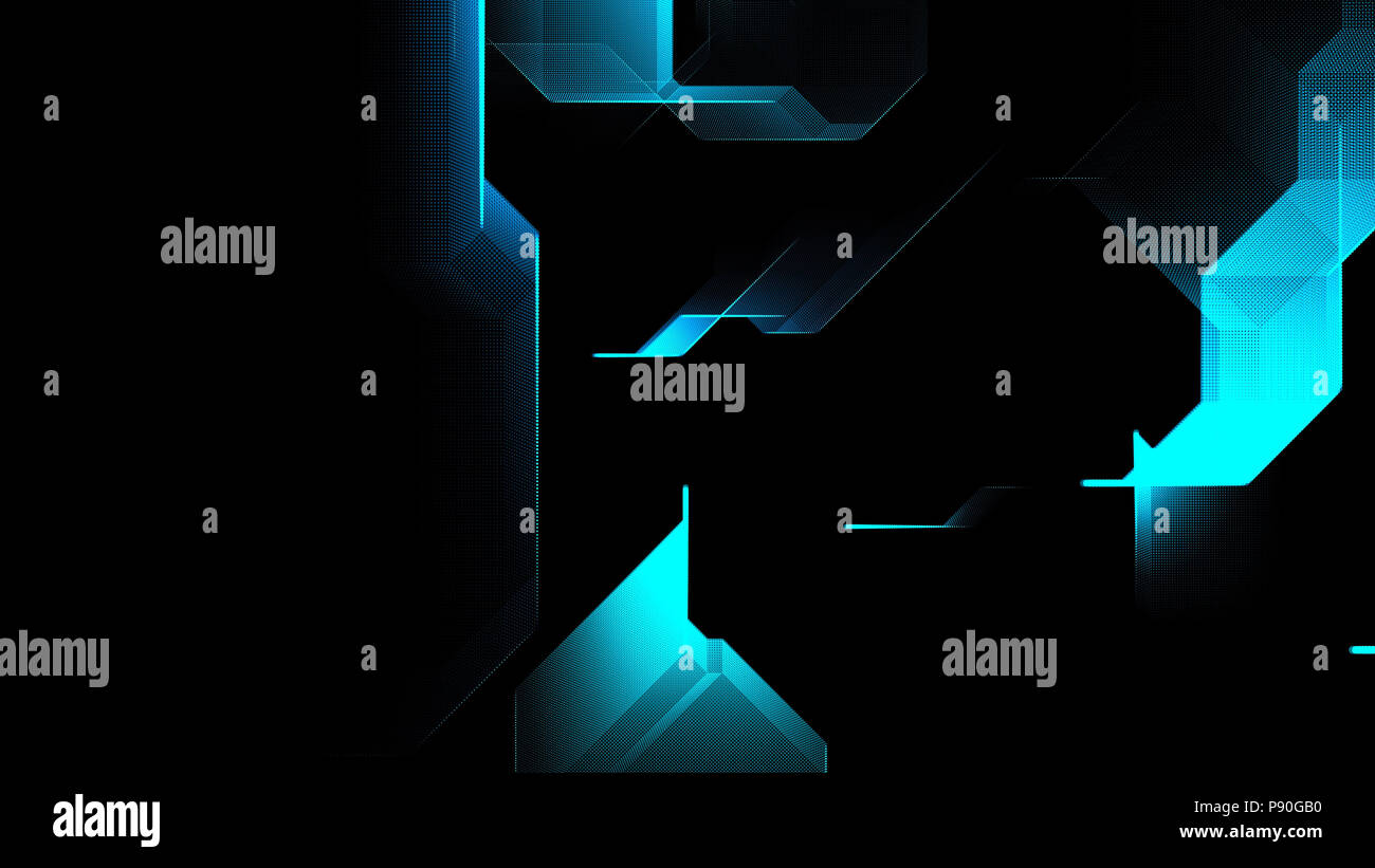 Abstract halftone dots corners design. Pattern motion graphics 3D ...