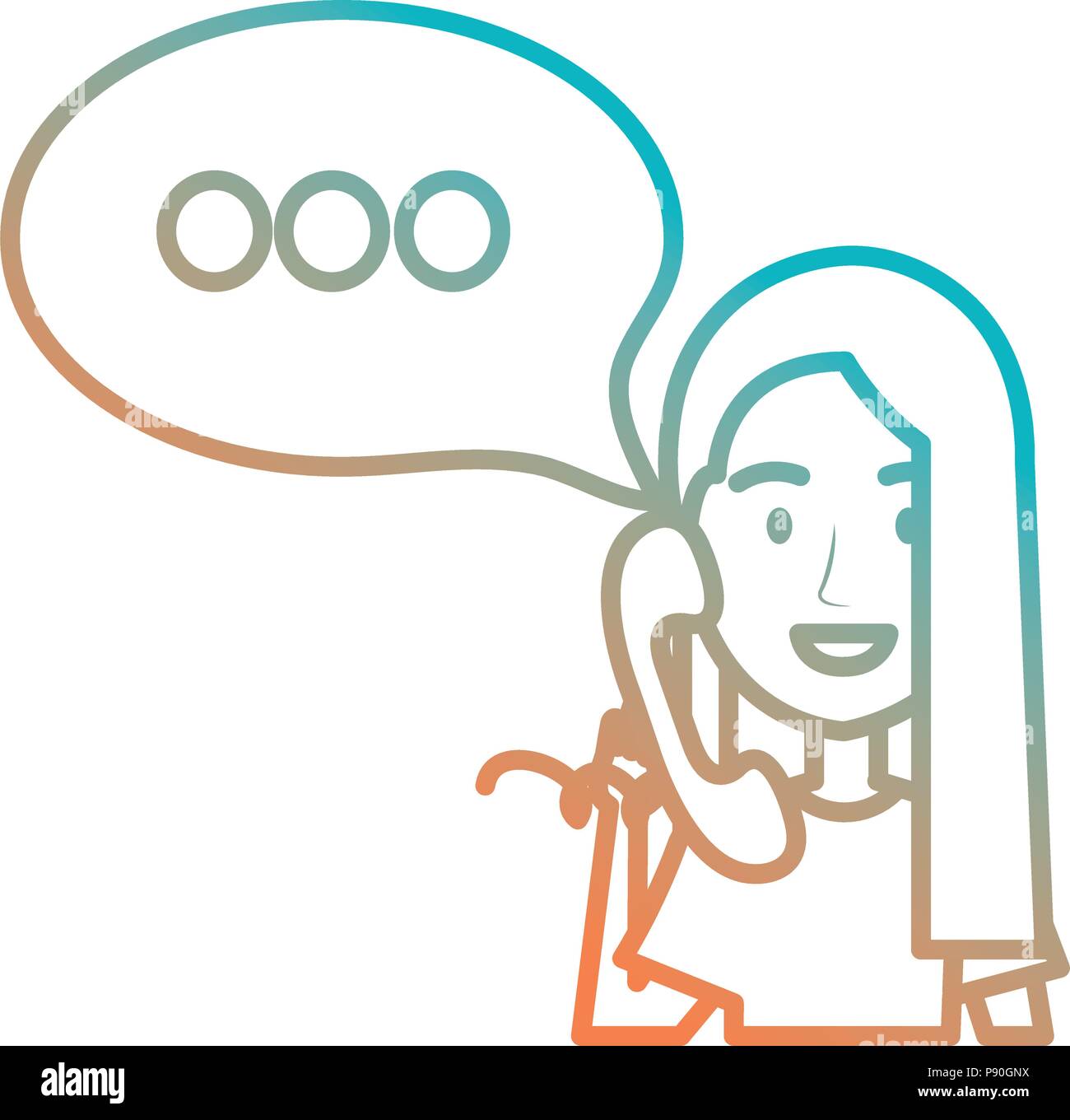 woman calling with telephone vector illustration design Stock Vector ...