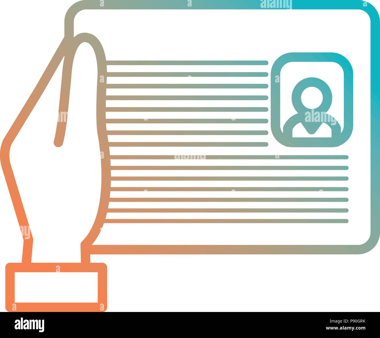 hand with id document vector illustration design Stock Vector Image ...