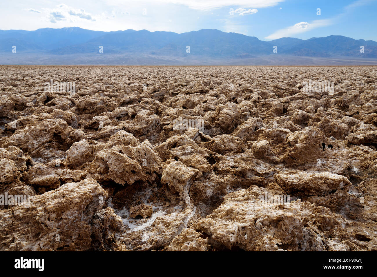 Famous salt formations at Devils Golf Course in Death Valley National ...
