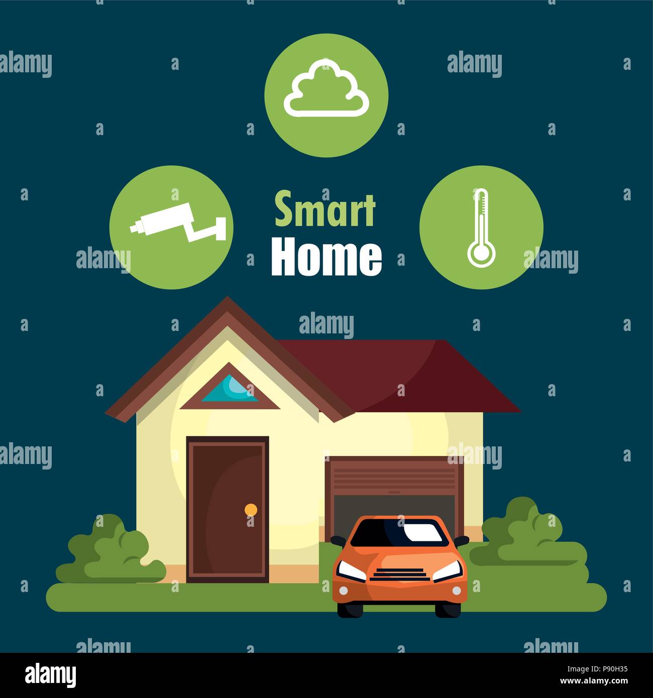 smart house with set services icons vector illustration design Stock ...