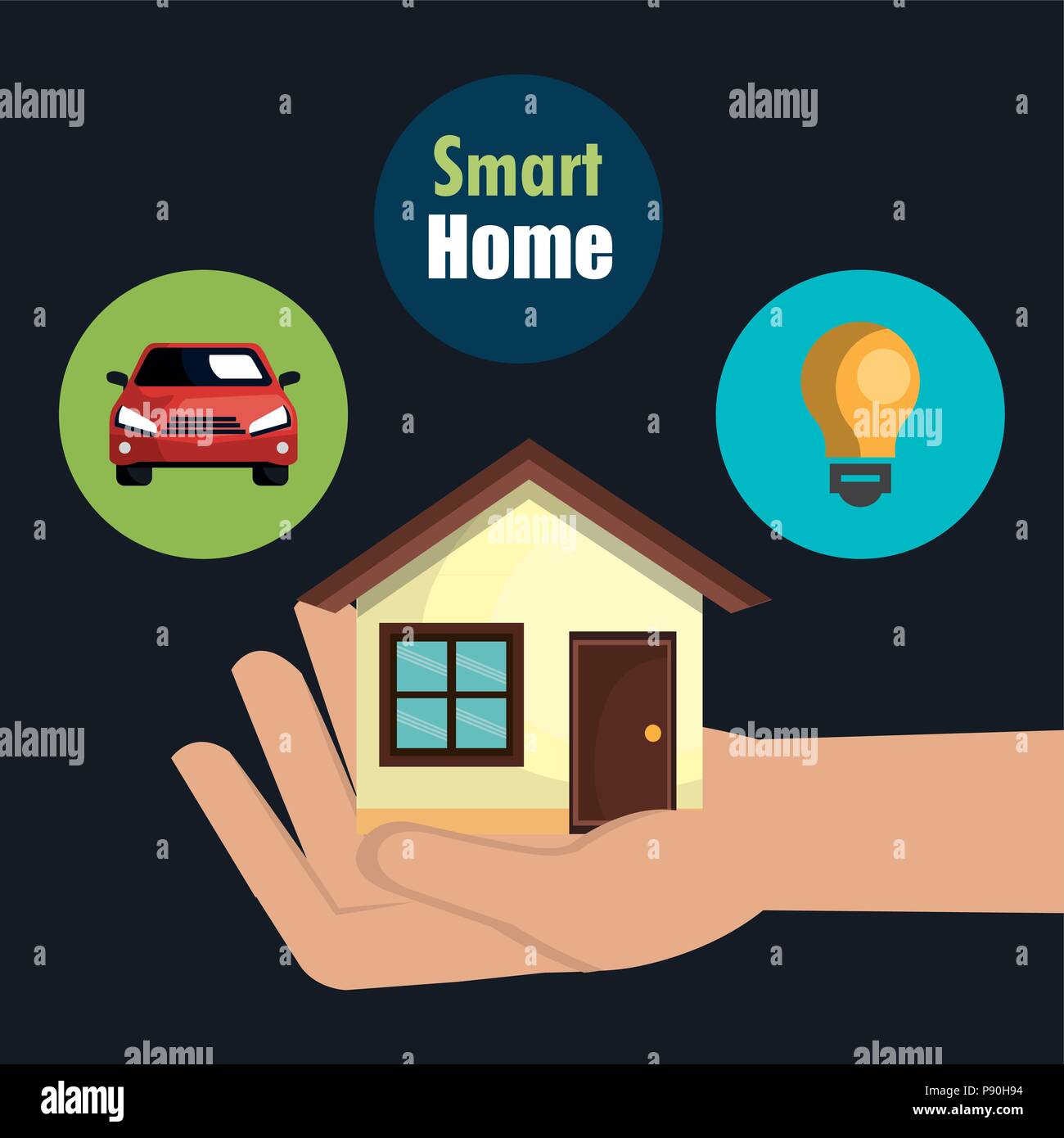 smart house with set services icons vector illustration design Stock ...