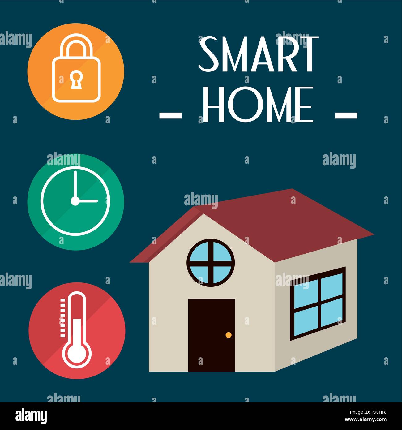 smart house with set services icons vector illustration design Stock ...