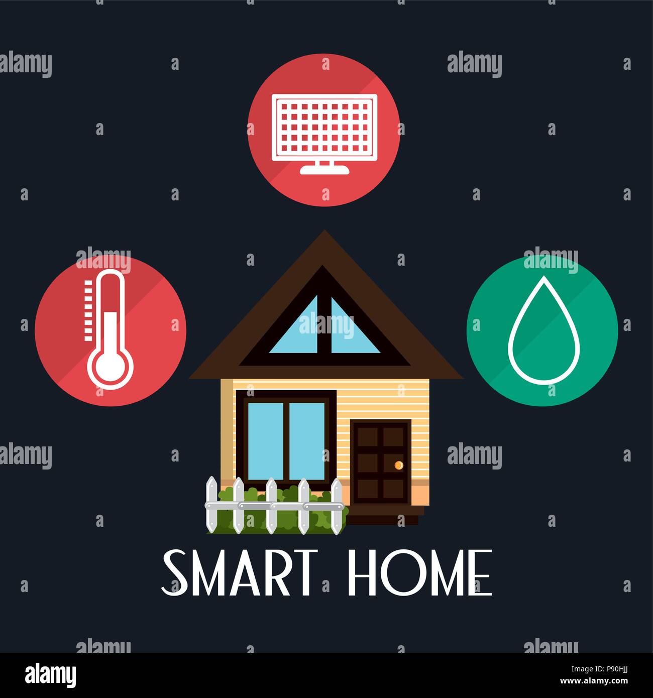 smart house with set services icons vector illustration design Stock ...