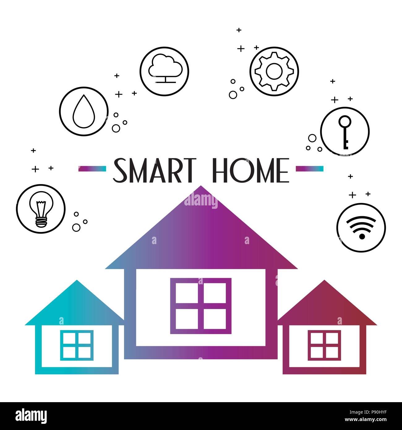 smart house with set services icons vector illustration design Stock ...