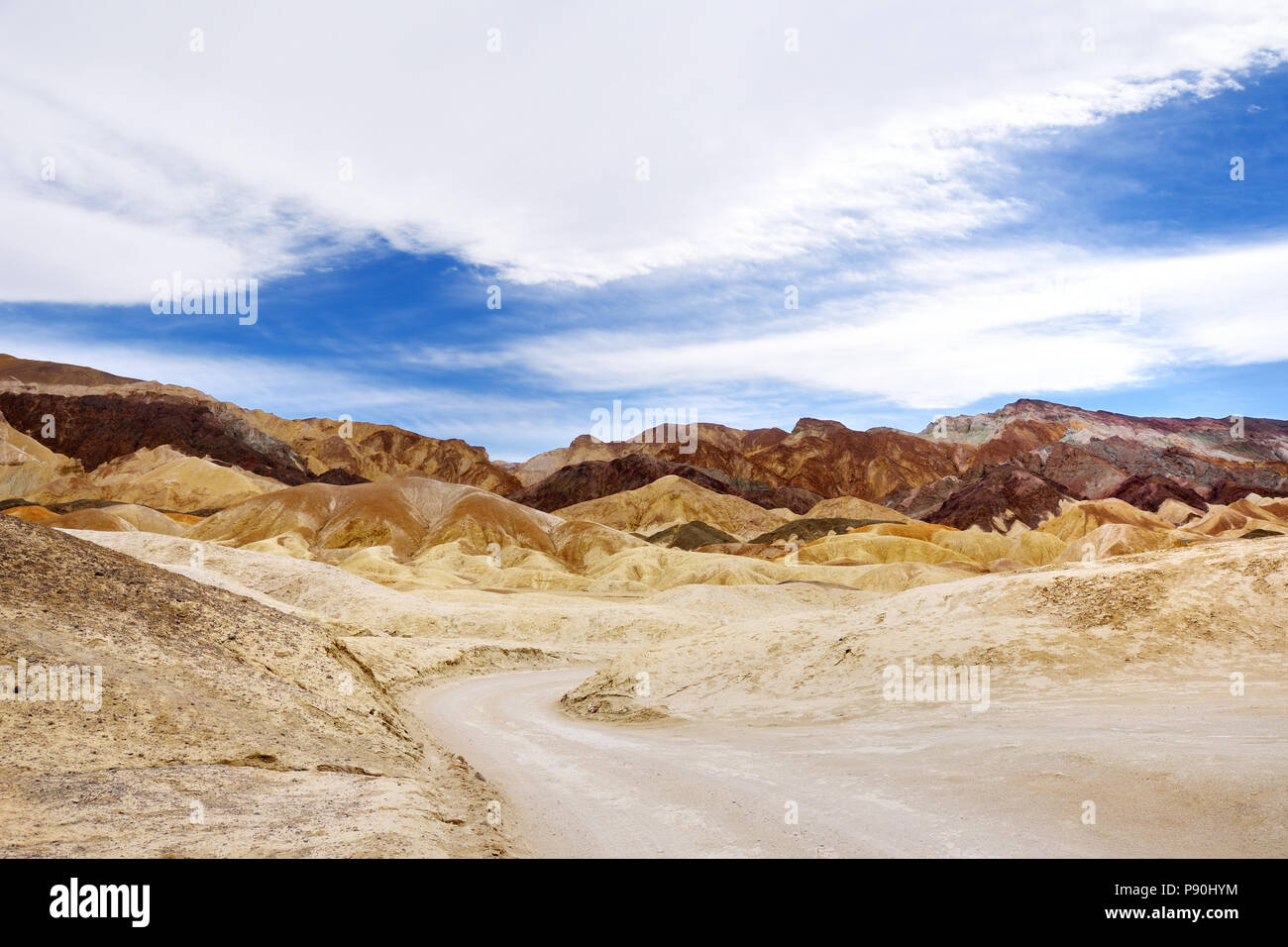 Famous Twenty Mule Teams road in Death Valley National Park, California ...