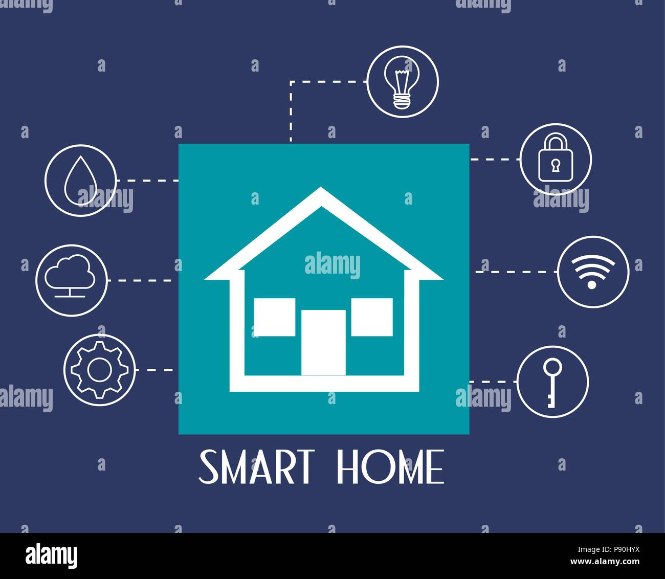 smart house with set services icons vector illustration design Stock ...