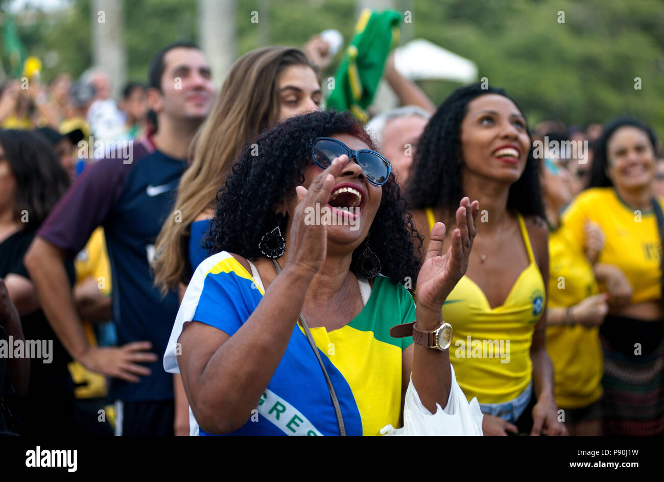 Brazil football fans celebrating hi-res stock photography and images ...