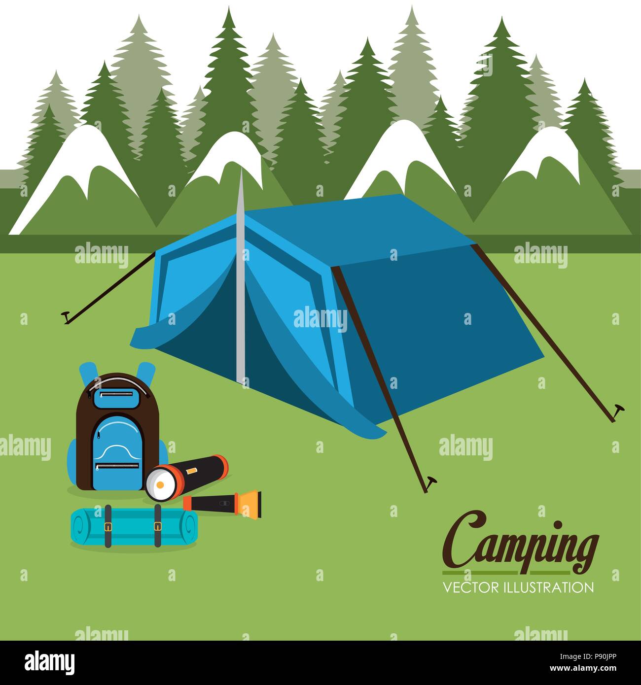 camping zone with tent scene vector illustration design Stock Vector ...