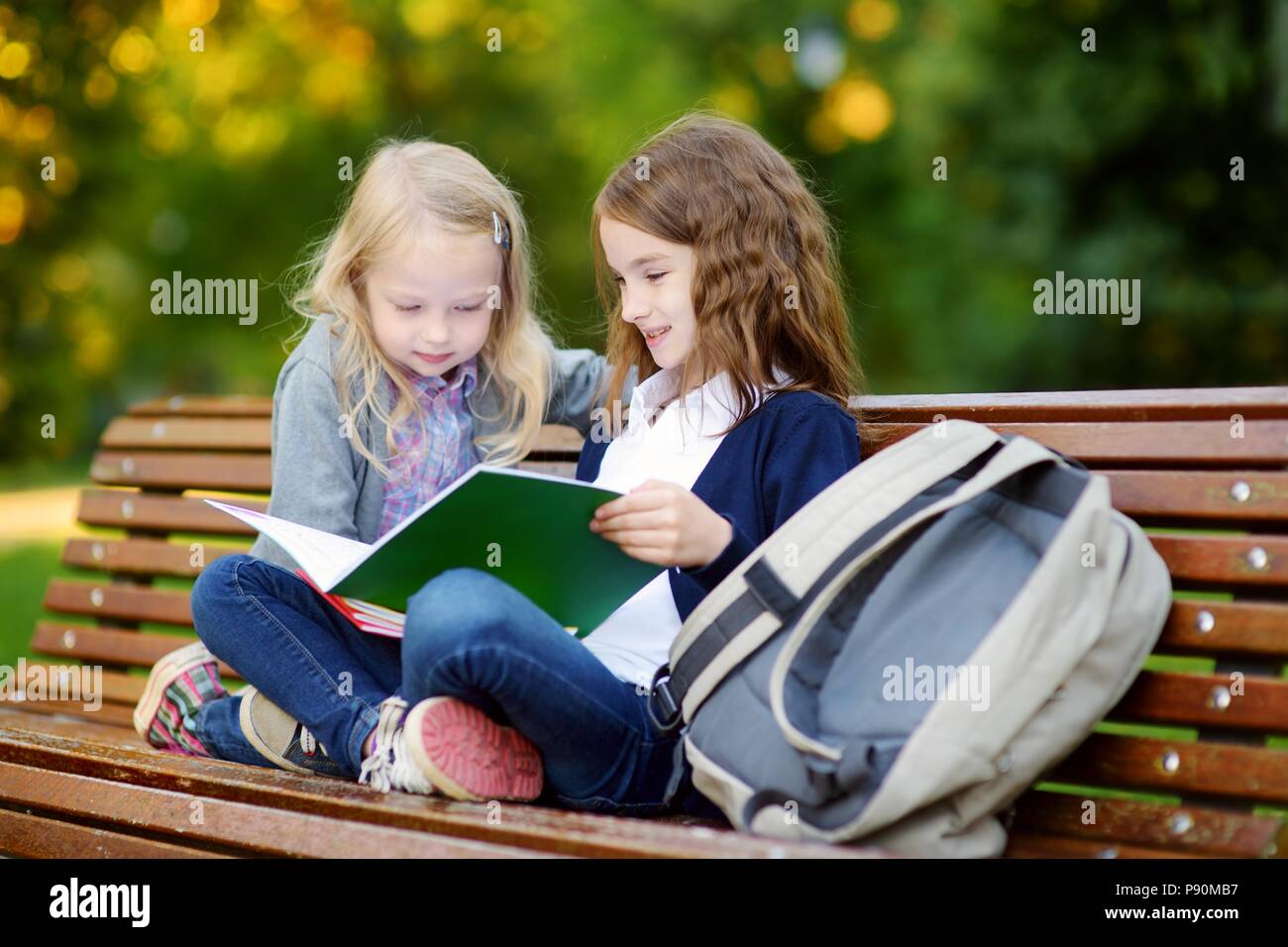 Schoolgirls in the park hi-res stock photography and images - Alamy
