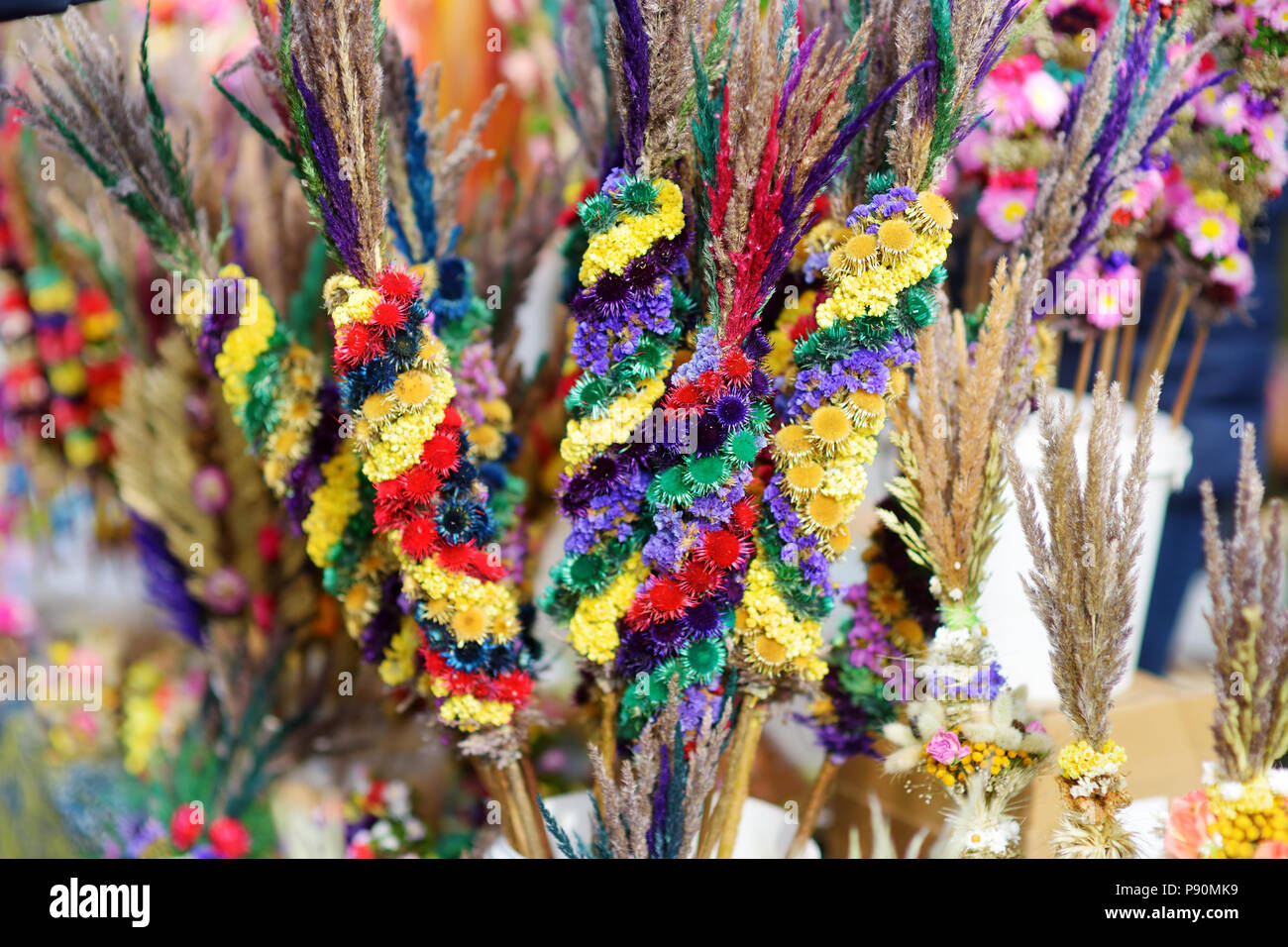 Traditional Lithuanian Easter palm known as verbos sold on Easter ...