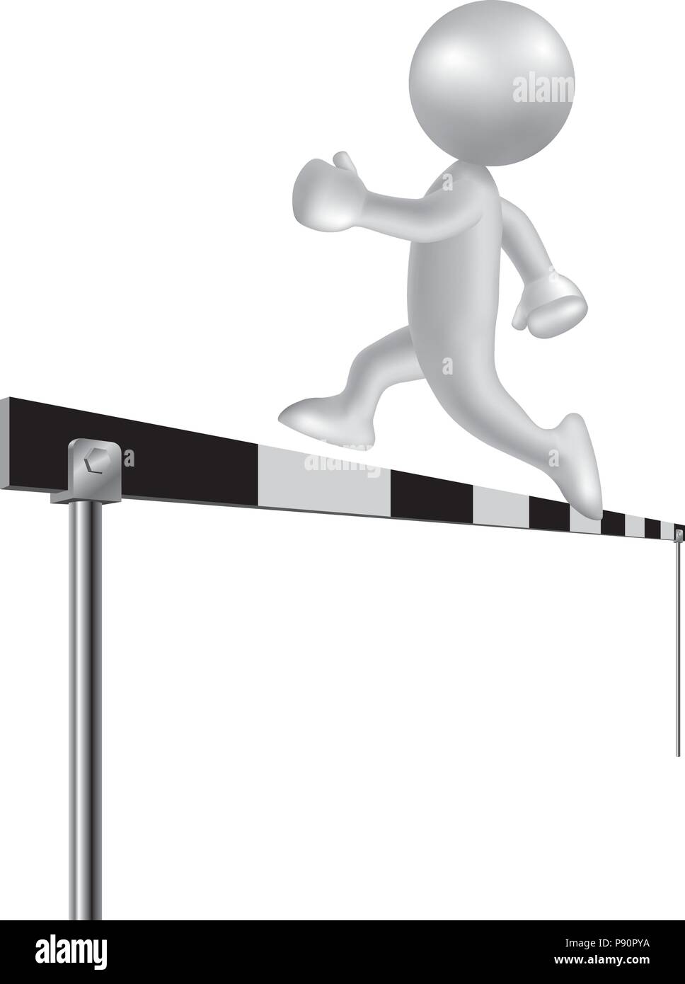 Vector drawn people symbol, Hurdle movement,image uses a grid gradient ...