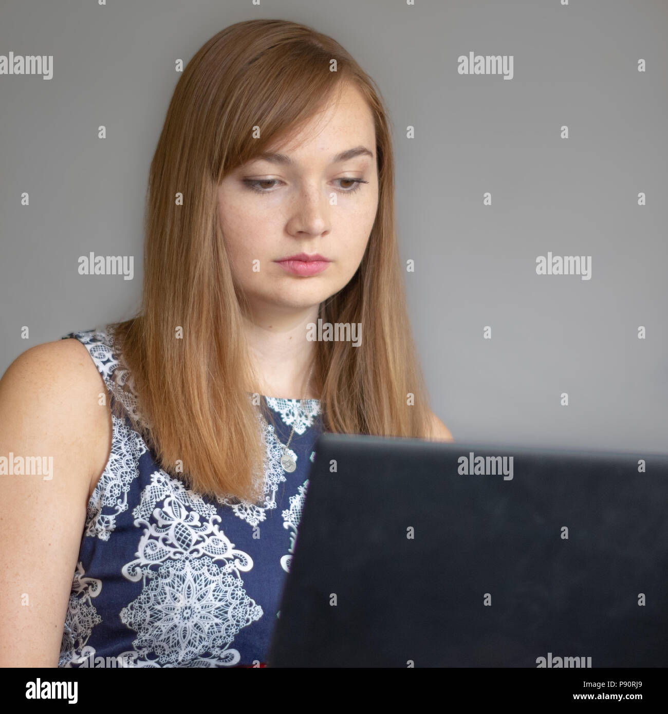 Researching on computer hi-res stock photography and images - Alamy