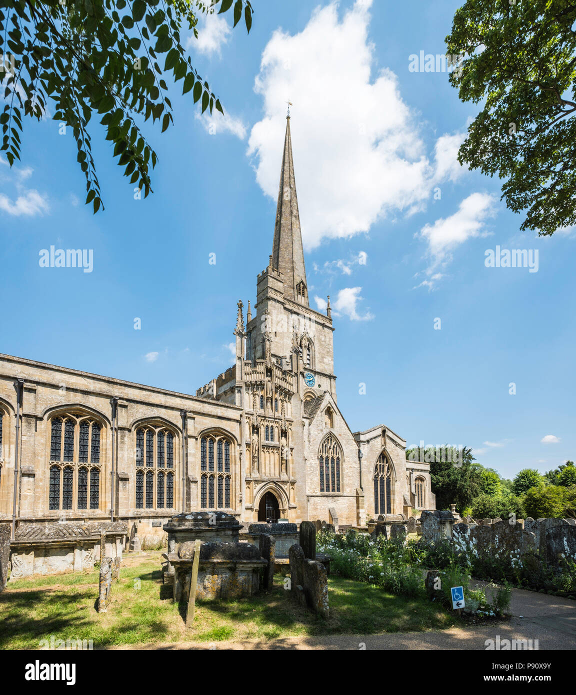 Church of St. John the Baptist at Burford Stock Photo - Alamy