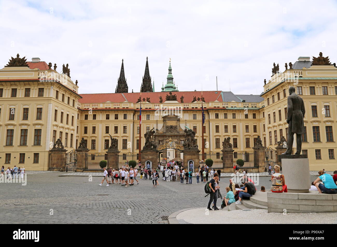 Castle Gates, First Courtyard and Matthias Gate from Hradčanské Náměstí ...