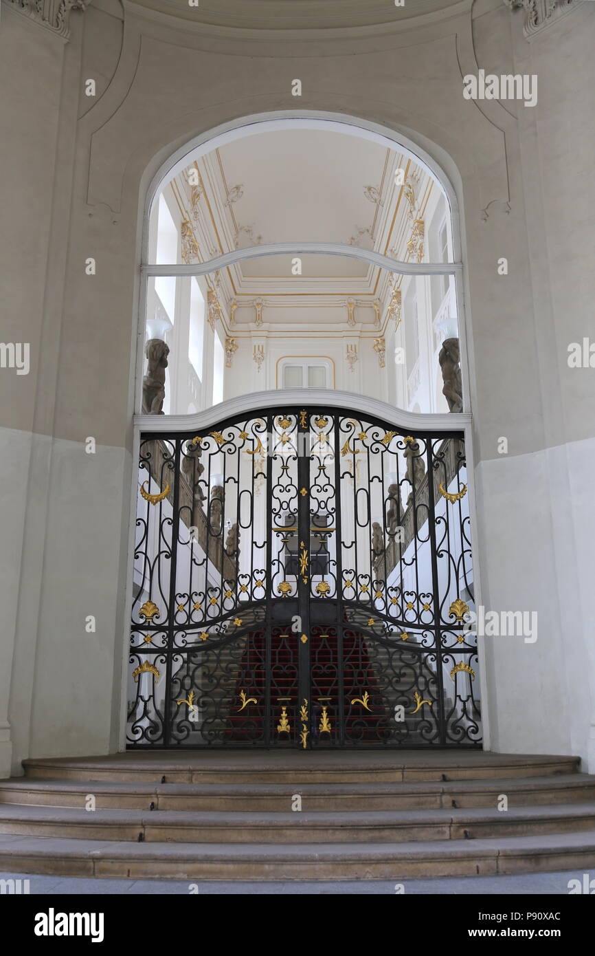 Grand staircase inside Matthias Gate, Prague Castle, Hradčany, Prague ...