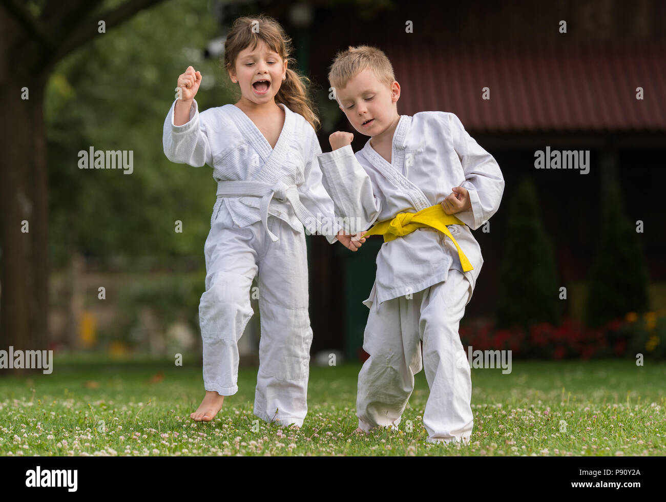 Karate kids martial Arts Stock Photo - Alamy