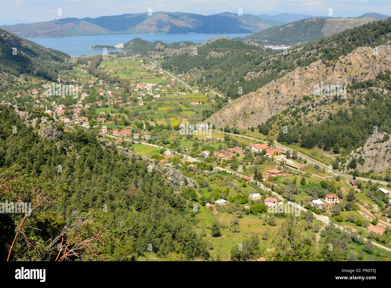View over Turgut village near Marmaris resort town in Turkey Stock ...