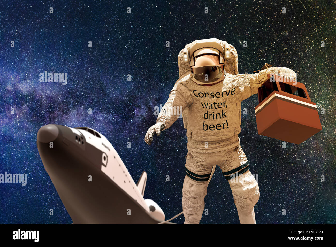 Hd Astronaut Drinking Beer