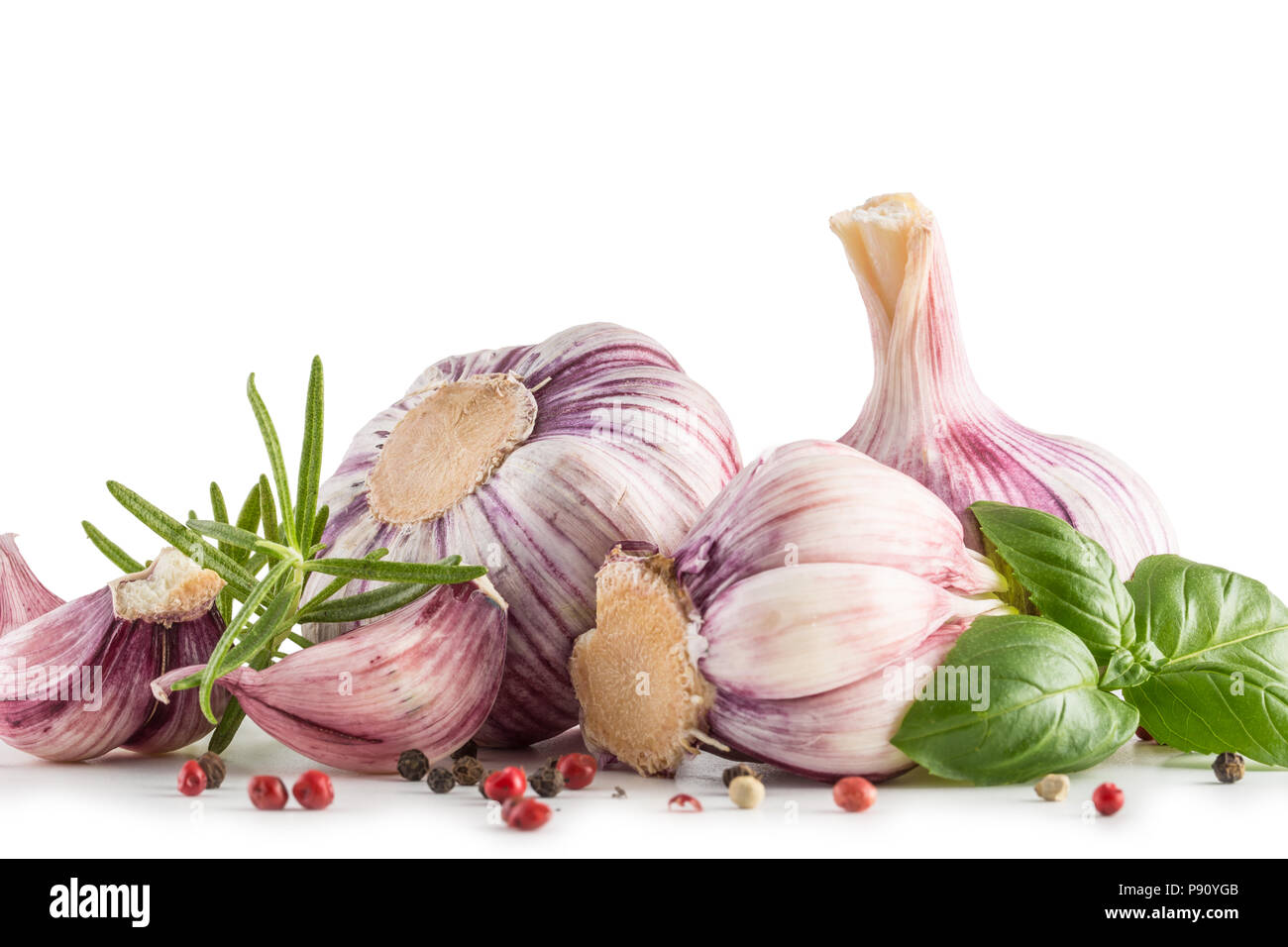 Garlic bulbs red pepper Cut Out Stock Images & Pictures - Alamy