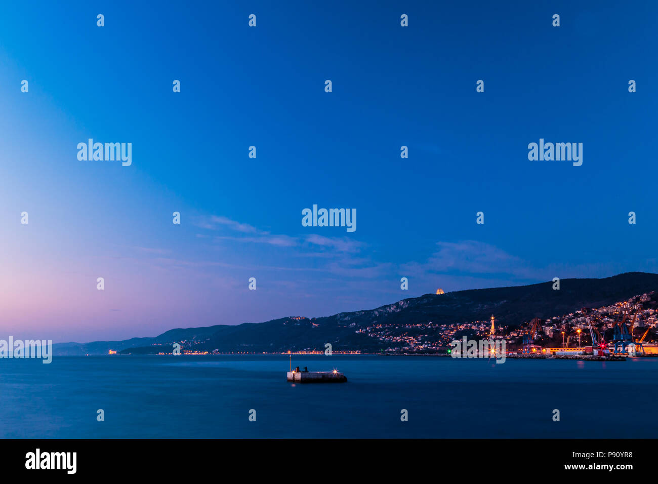 winter evening in the gulf of Trieste Stock Photo - Alamy