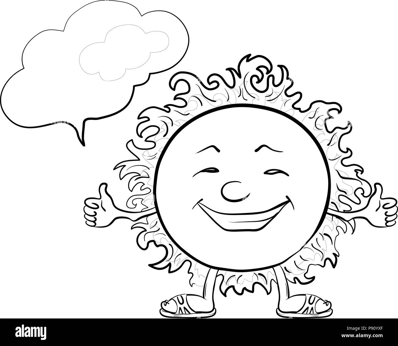 Summer sun cartoon Black and White Stock Photos & Images - Alamy