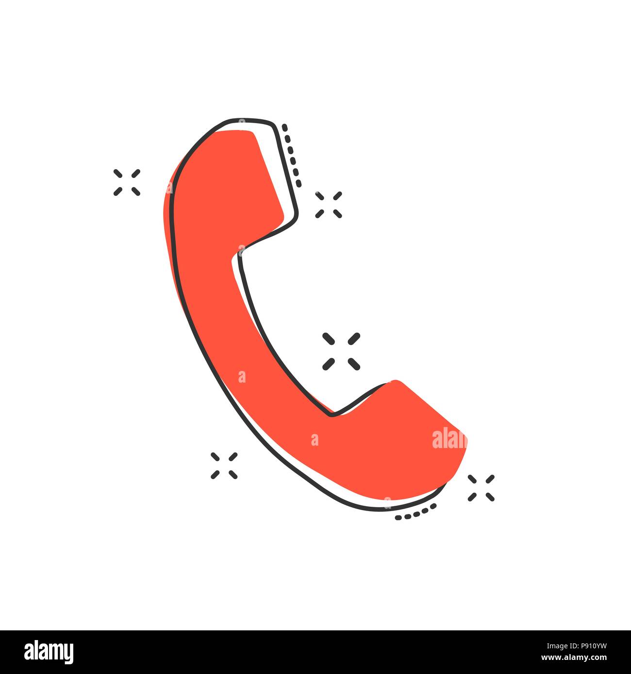 Vector cartoon phone icon in comic style. Mobile sign illustration ...