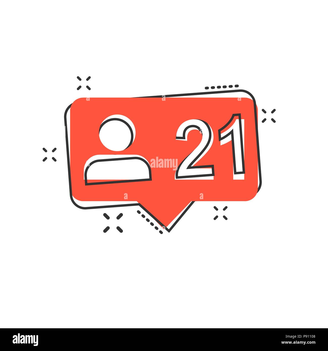 Vector cartoon like, comment, follower icon in comic style. Subscribe ...