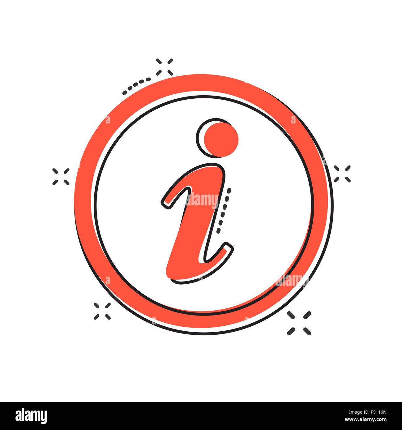 Vector cartoon information icon in comic style. Speech sign ...