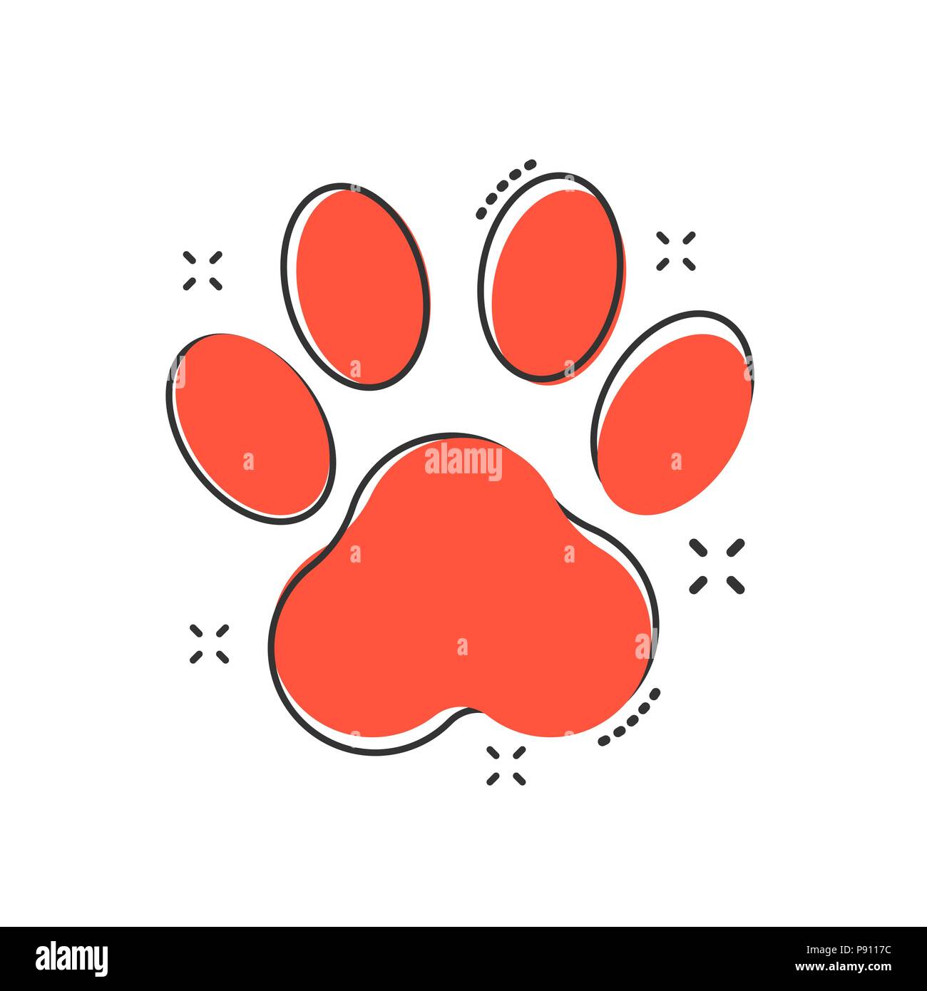 Red Bear Paw Print