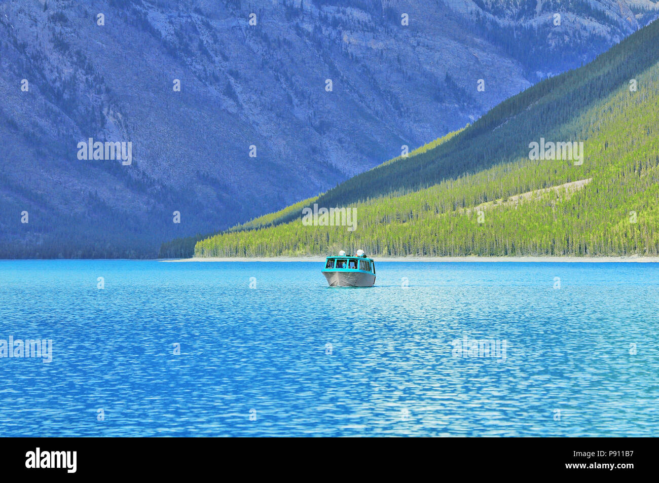 Passenger boat on the lake. Banff National park. Canada Stock Photo - Alamy