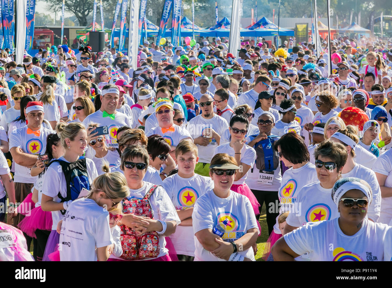 Johannesburg, South Africa, May 21, 2017, Diverse people running in The ...