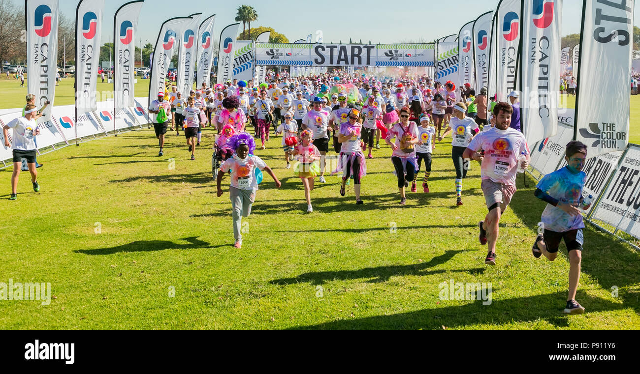 Johannesburg, South Africa, May 21, 2017, Diverse people running in The ...