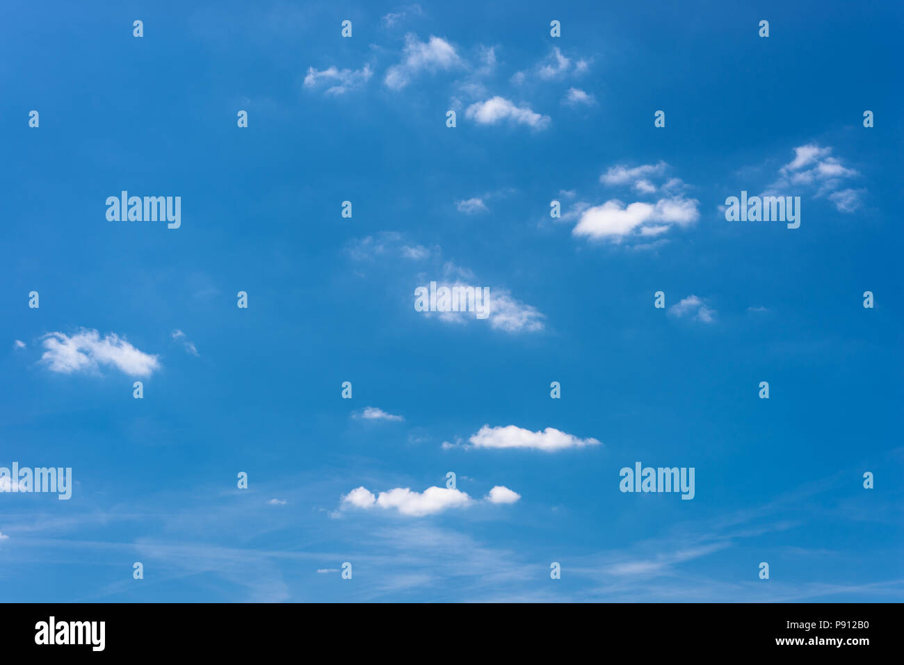 Beautiful blue sky with clouds on a hot summer day Stock Photo - Alamy