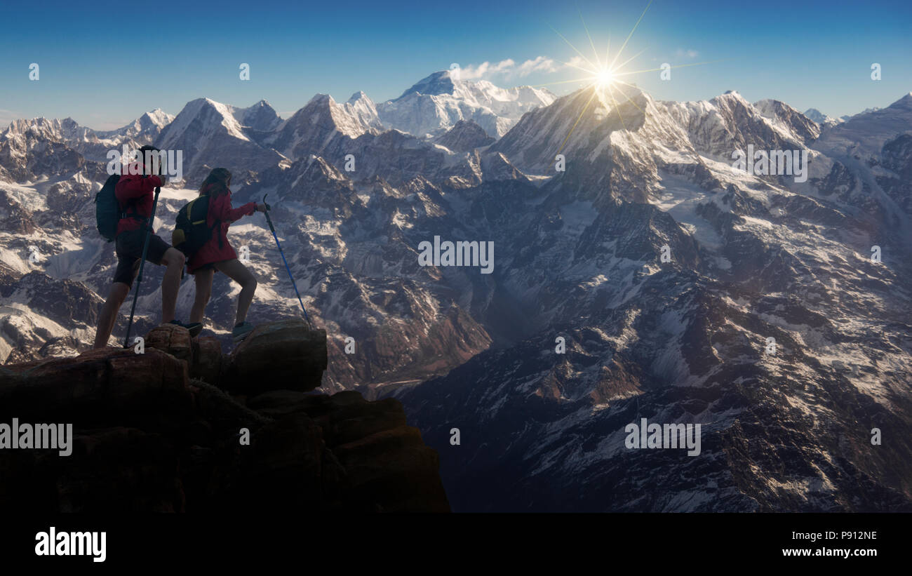 Hiking in Himalaya mountains Stock Photo - Alamy