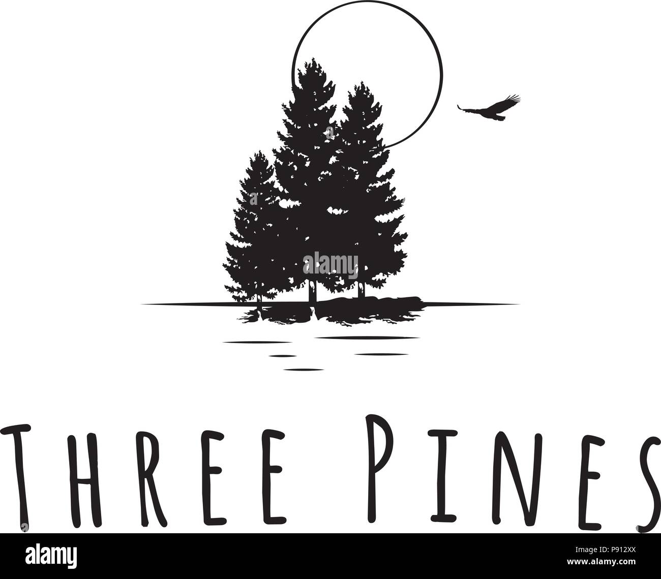Three pines vector image Stock Vector Image & Art - Alamy