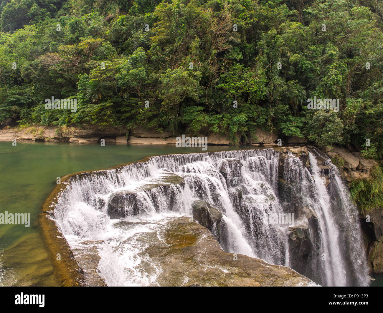 Shifen waterfall in the Pingxi District in New Taipei. Keelung River ...