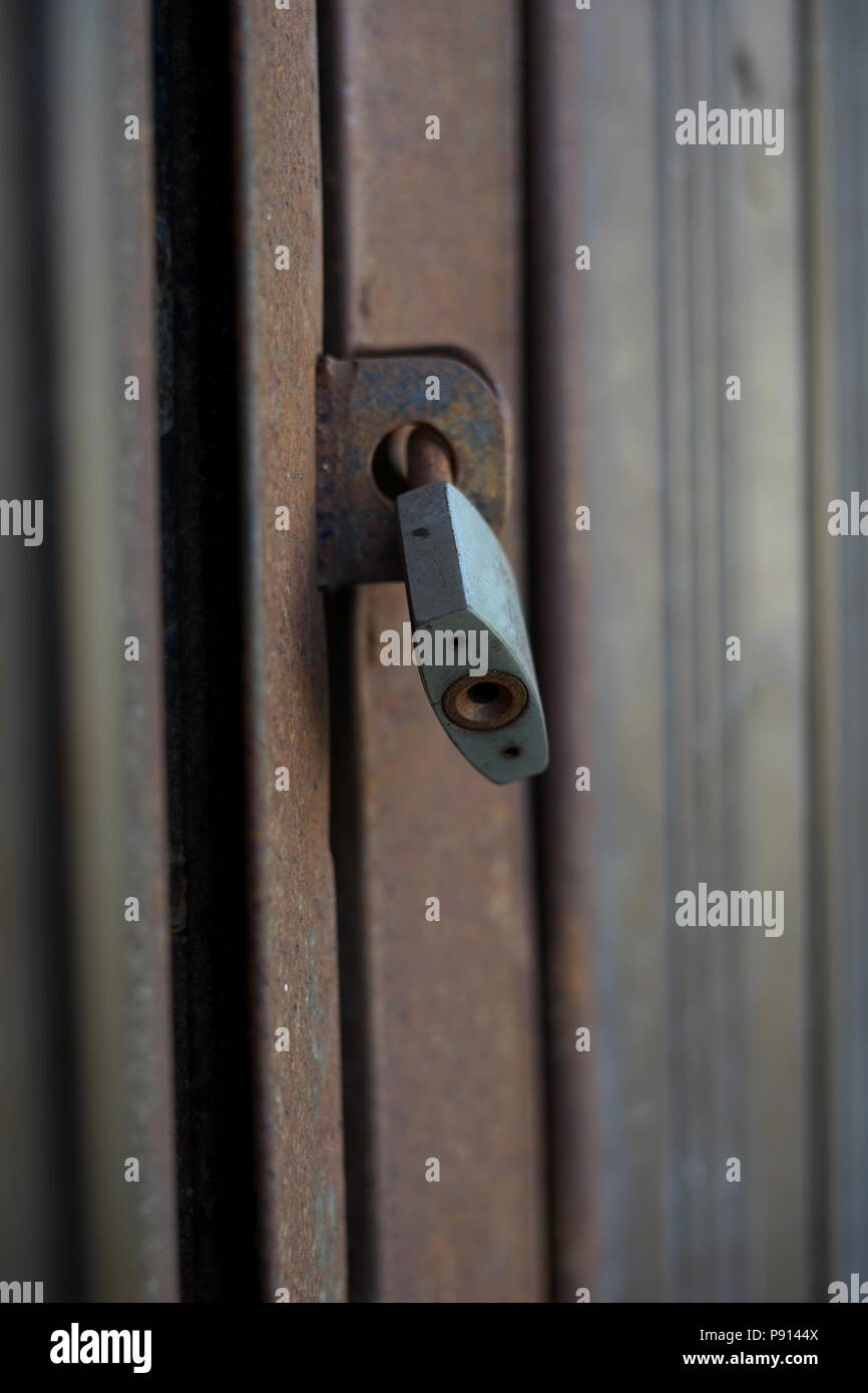 Closed metal lock door security protection padlock Stock Photo - Alamy